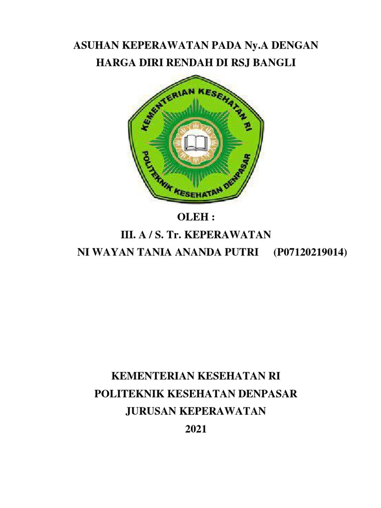 9014 - Ni Wayan Tania Ananda Putri - Askep Harga Diri Rendah | PDF
