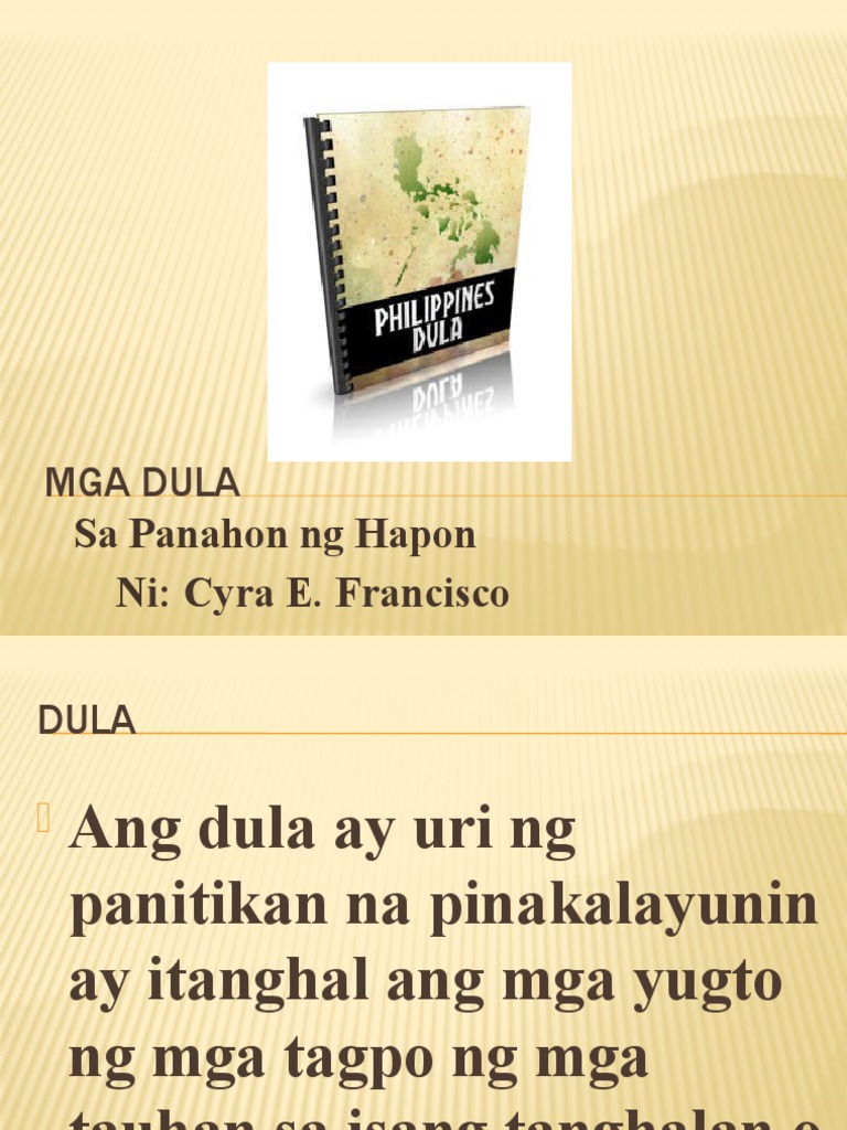 Fil.19 - Mga Dula Sa Panahon NG Hapones | PDF