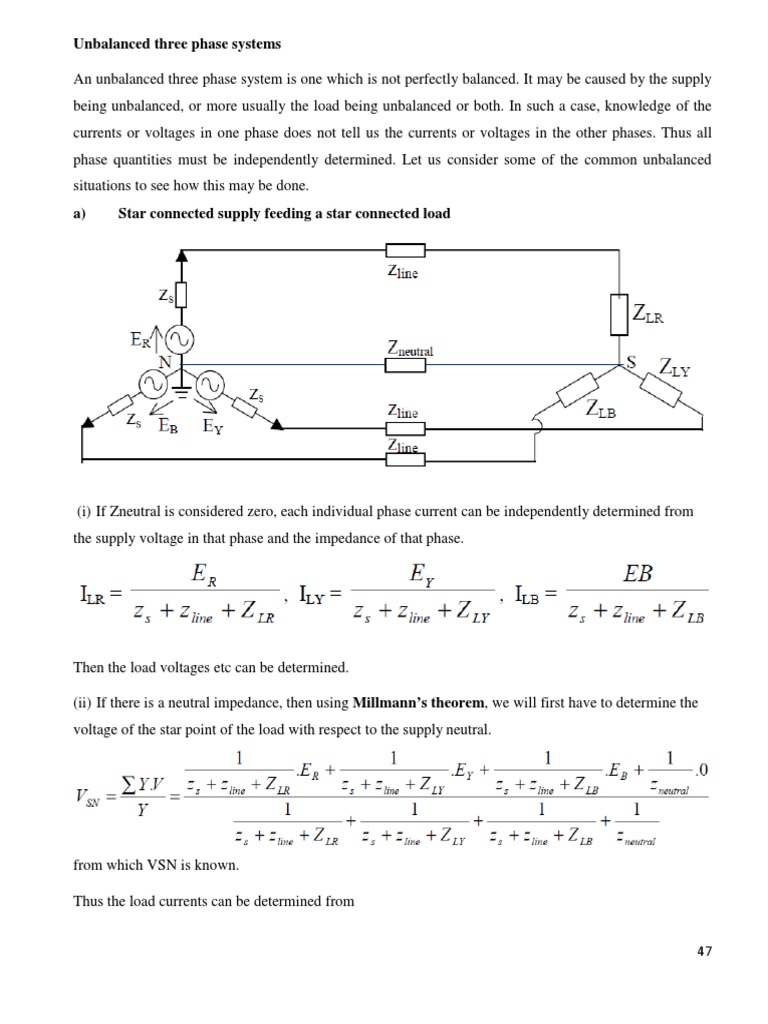 Unbalanced Three Phase Systems | PDF | Ac Power | Force