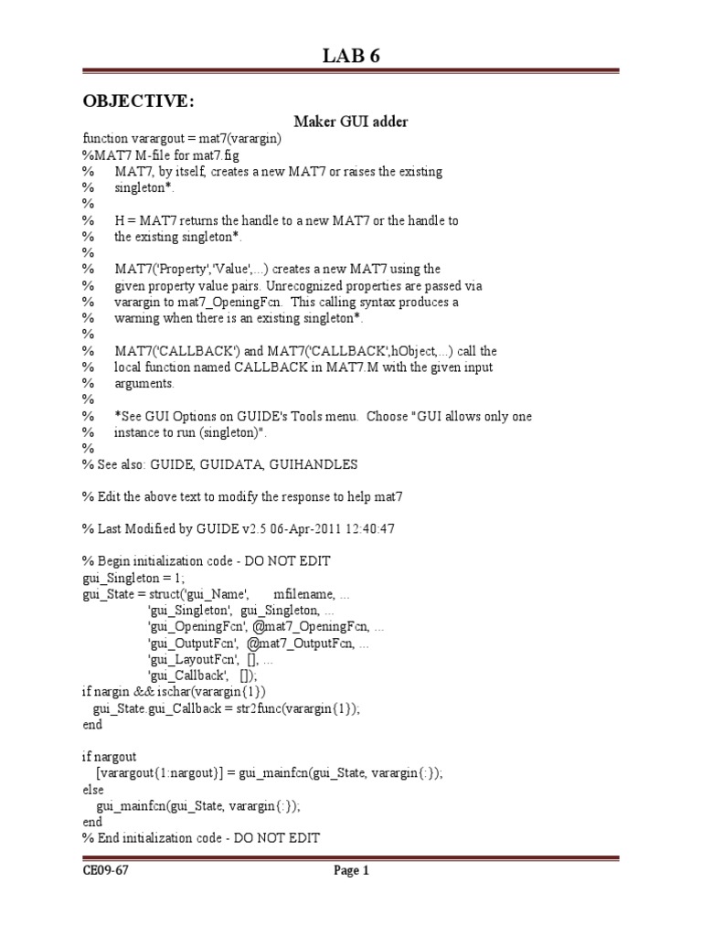 Maker Gui Calculator Functions Pdf Matlab Object Computer Science 4908