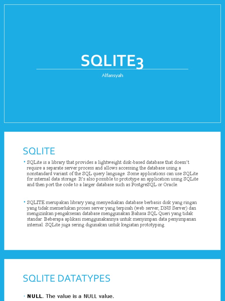 SQLITE3 | PDF | Boolean Data Type | Databases