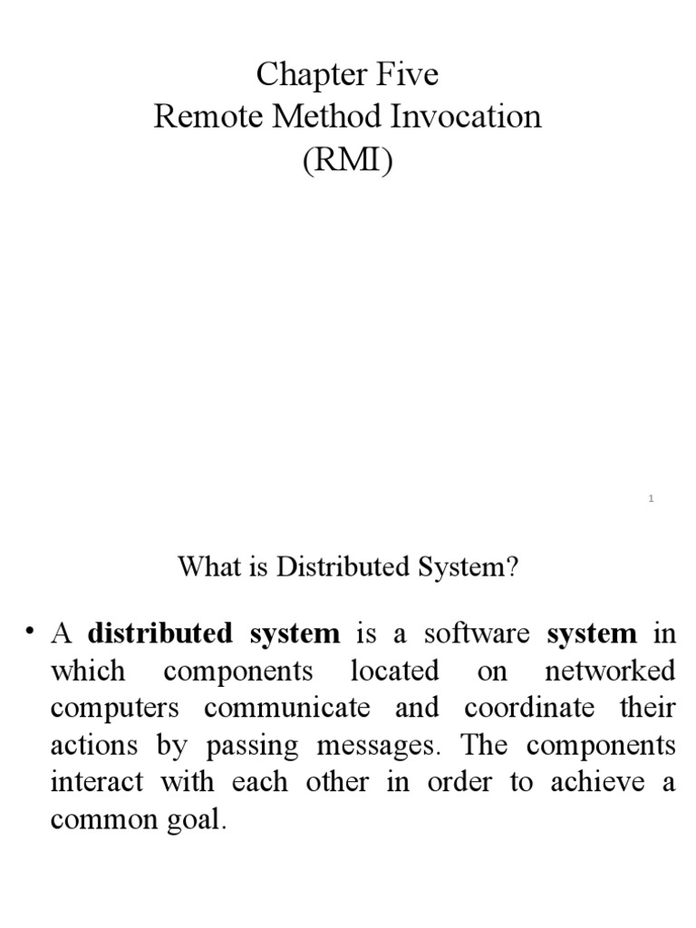 Chapter Five Remote Method Invocation Rmi Pdf Method Computer Programming Object 