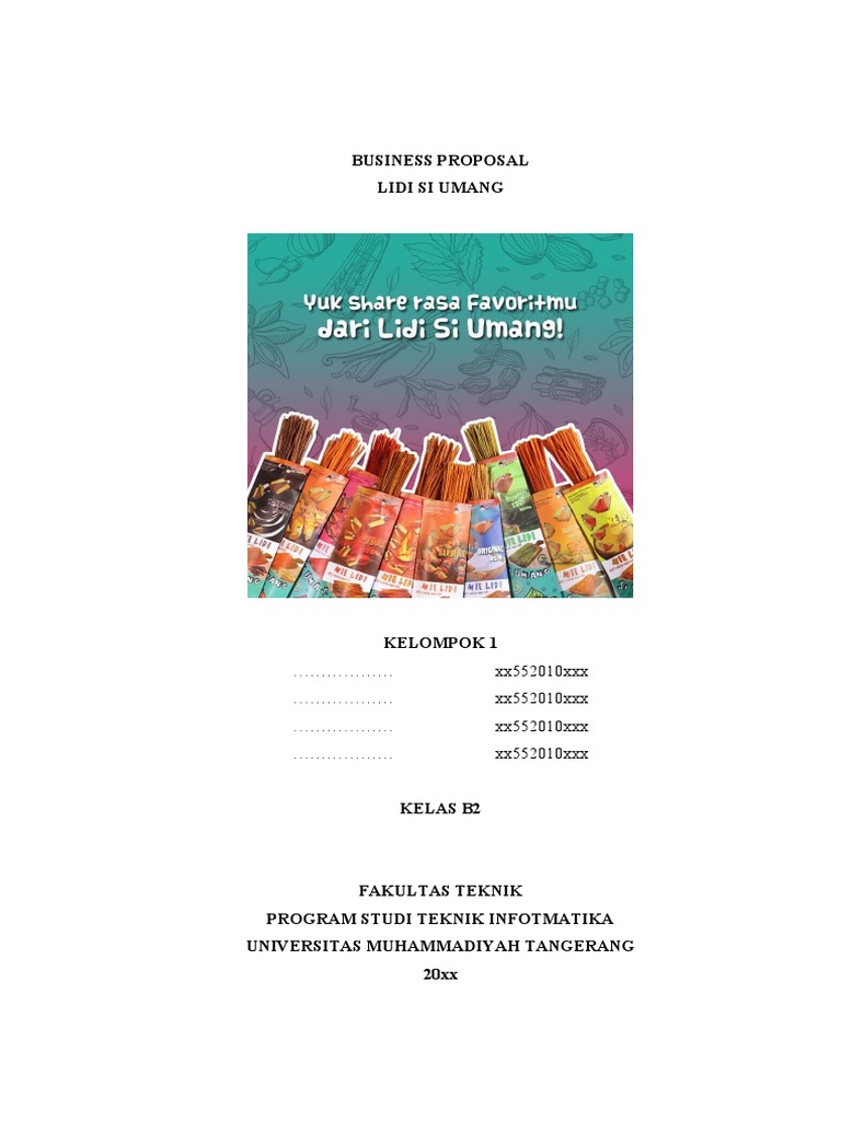 TEMPLATE - Business Proposal Tugas UMT | PDF