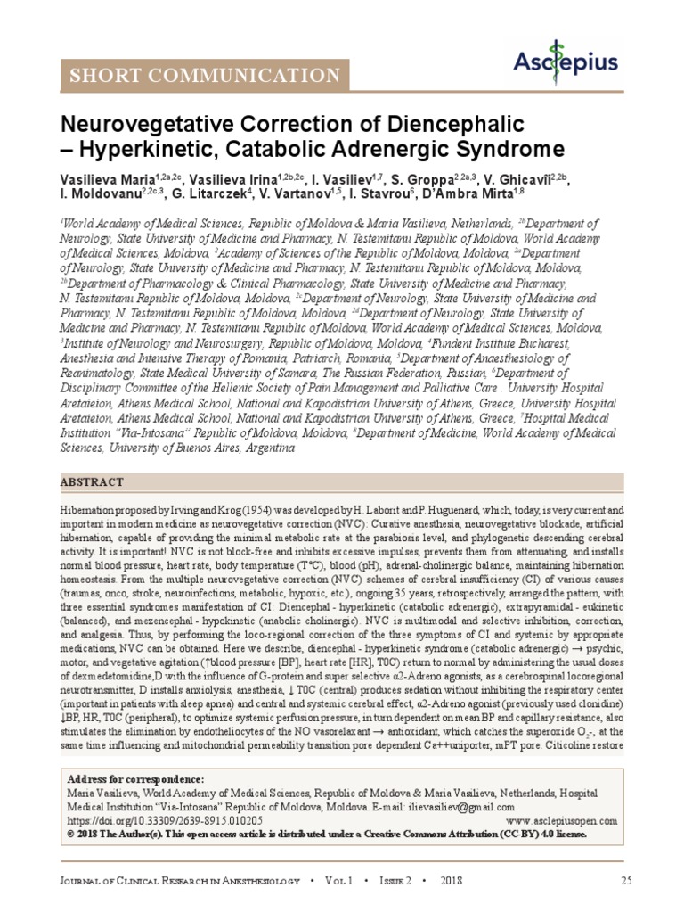 Neurovegetative Correction of Diencephalic - Hyperkinetic, Catabolic ...