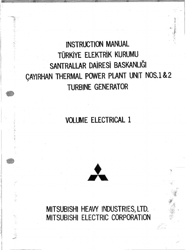 Mitsubishi Generator User Manual | PDF