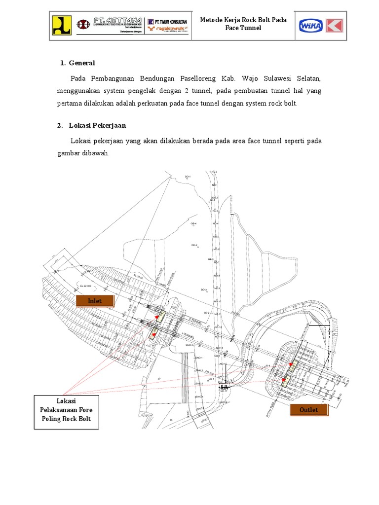 Metode Kerja Rock Bolt Pada Face Tunnel | PDF