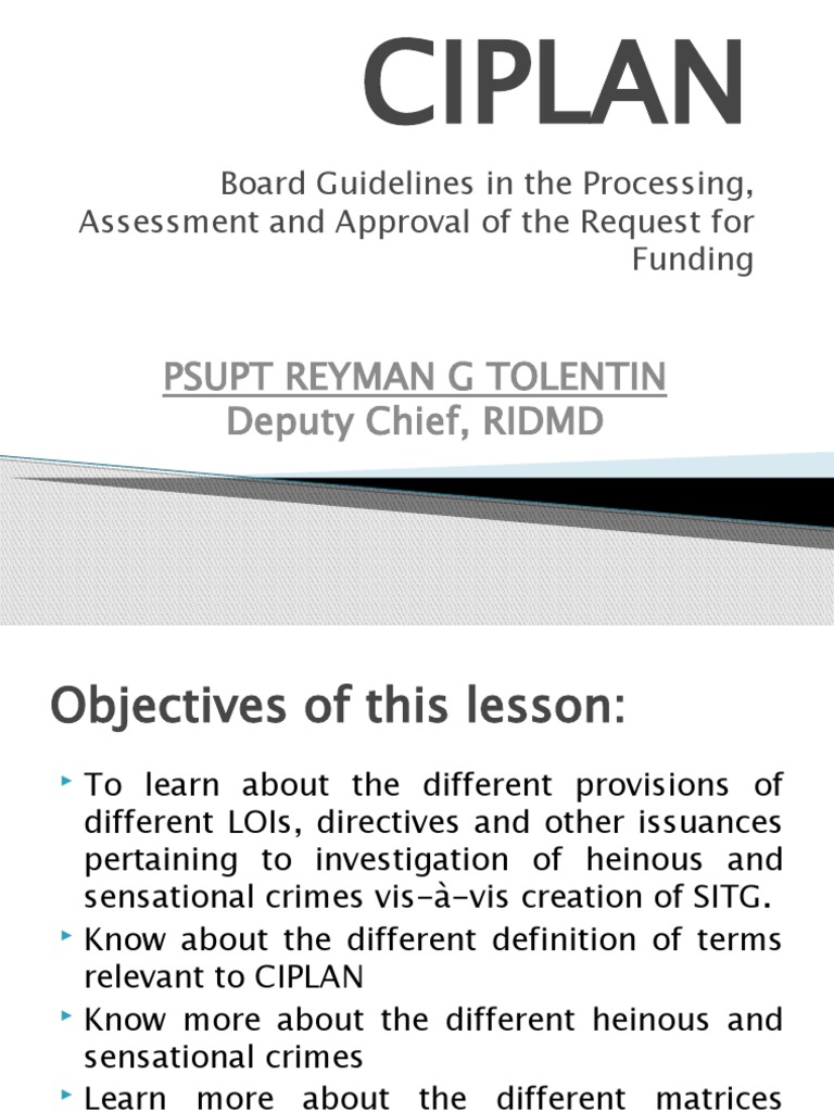 CIPLAN Intro | PDF | Crime & Violence | Crimes