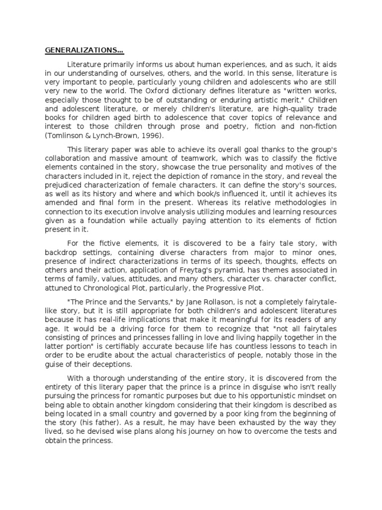 Generalization | PDF | Fairy Tales | Psychological Concepts