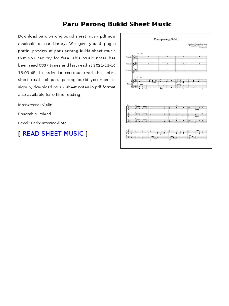 Paru Parong Bukid Sheet Music | PDF
