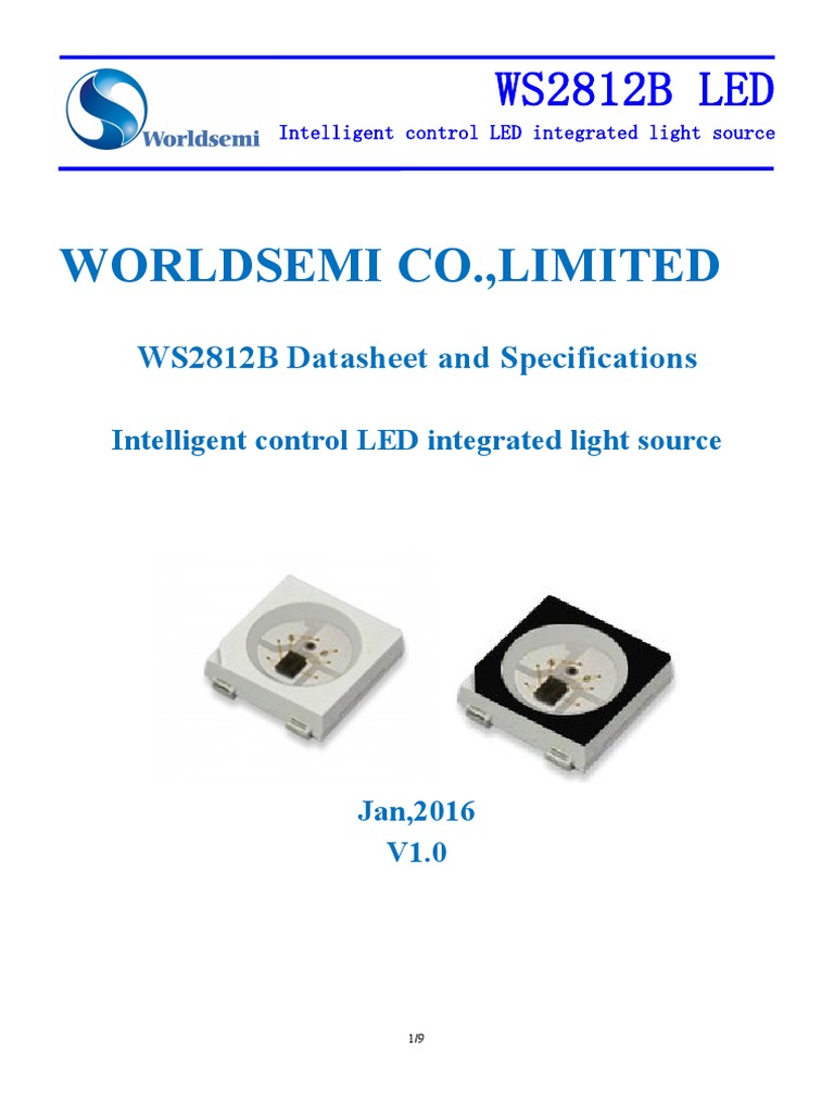 WS2812B LED Datasheet | PDF | Electronic Circuits | Power Supply