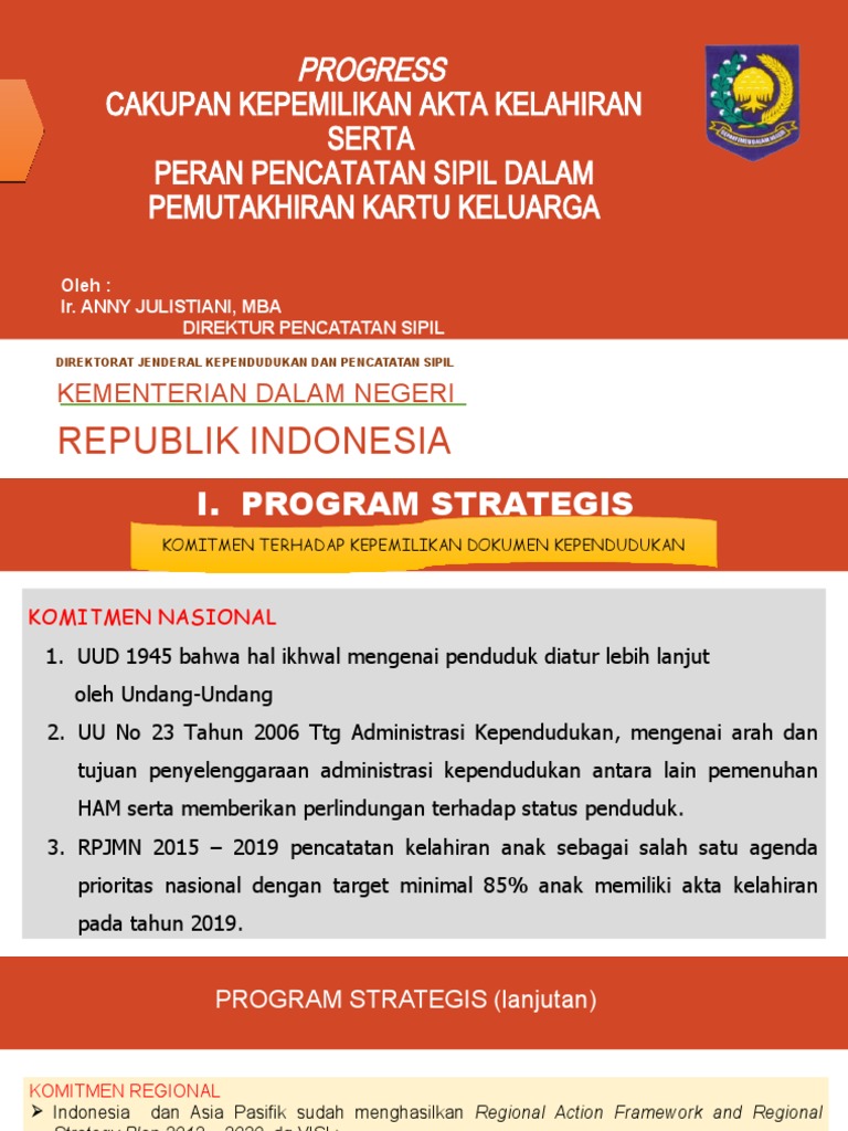 Dir. Capil - Progres Capaian Akta Kelahiran | PDF