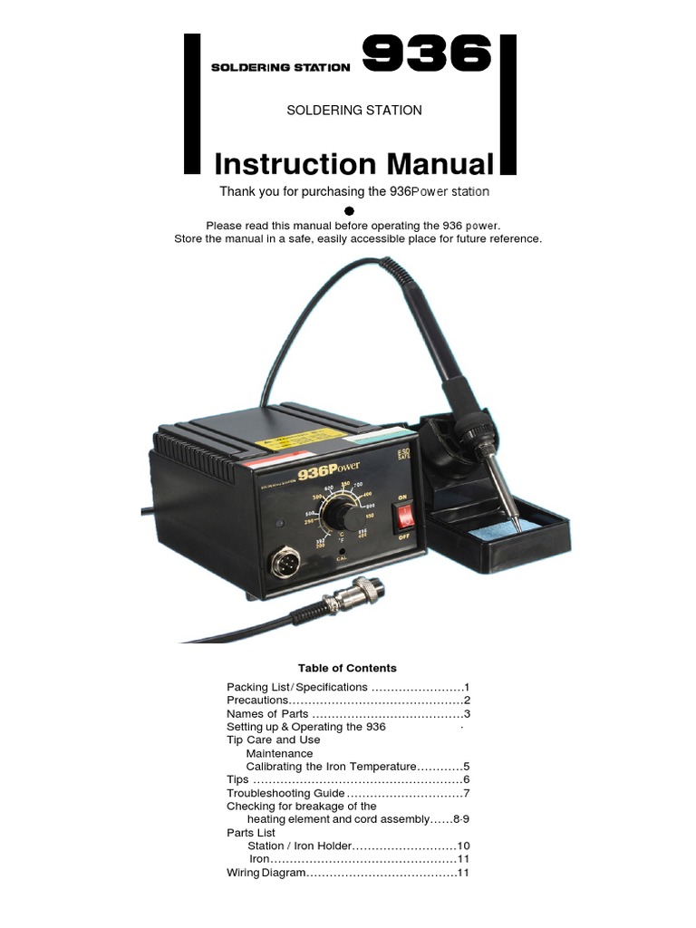 Instruction Manual: Soldering Station | PDF | Soldering | Electrical ...