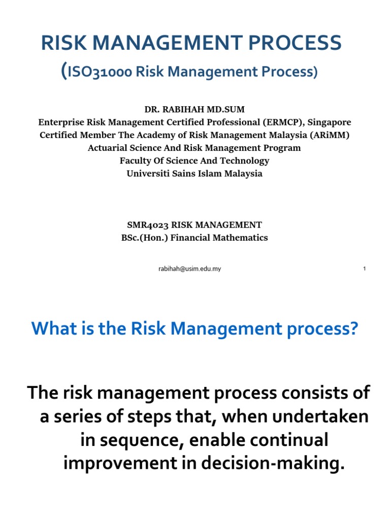 Risk Management Process | PDF | Risk | Risk Management