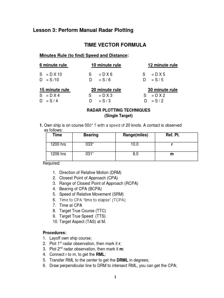 Lesson 3: Perform Manual Radar Plotting | PDF | Radar