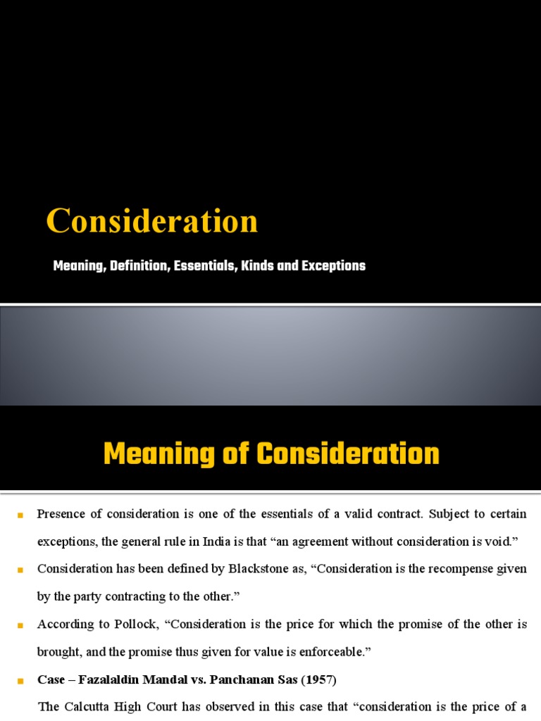 Consideration - Contract Law | PDF | Consideration | Estoppel