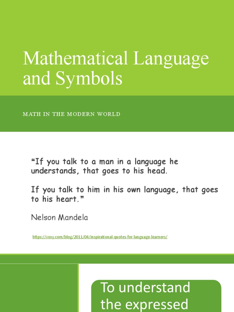 Understanding Mathematical Language | PDF | English Language | Mathematics