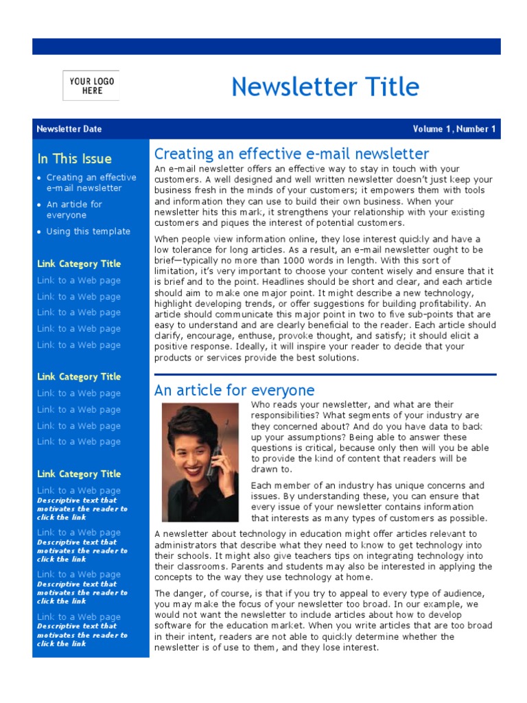 Newsletter Example | PDF | World Wide Web | Internet & Web