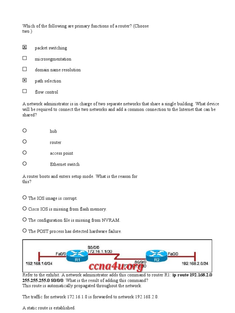 Cisco Netacad Cteastcna 4 Final Pdf Routing Router Computing
