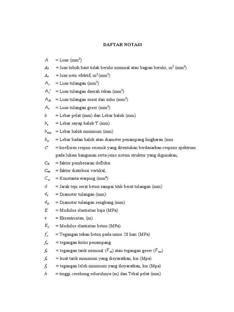 Daftar Notasi | PDF