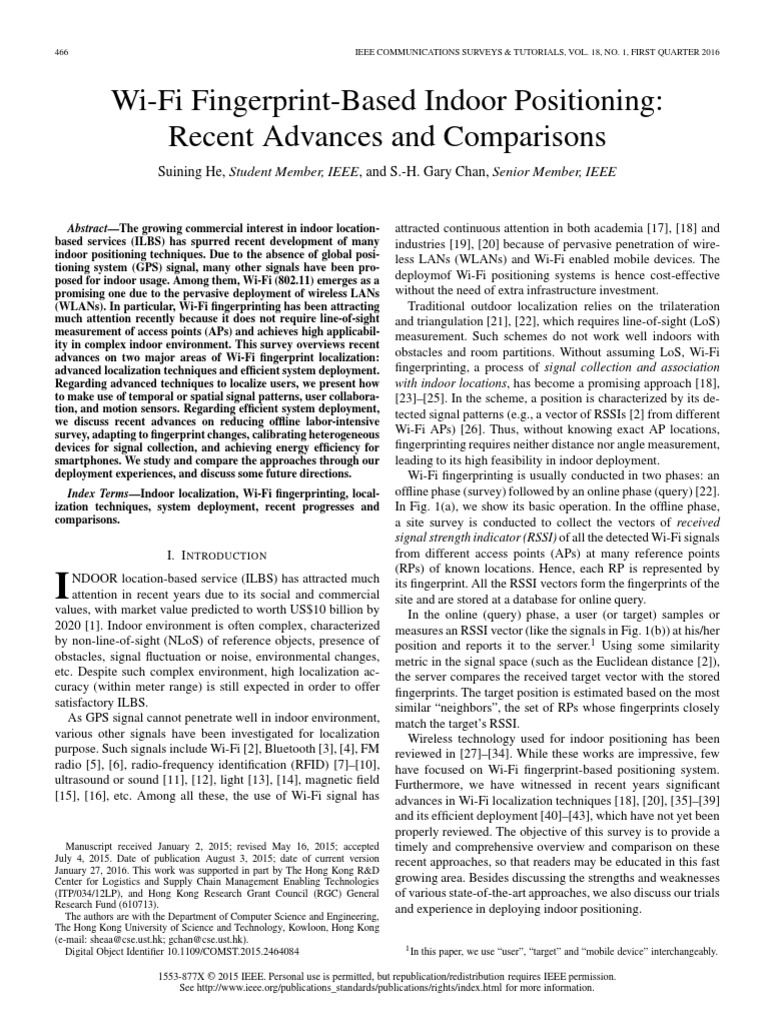 Wi-Fi Fingerprint-Based Indoor Positioning: Recent Advances and ...