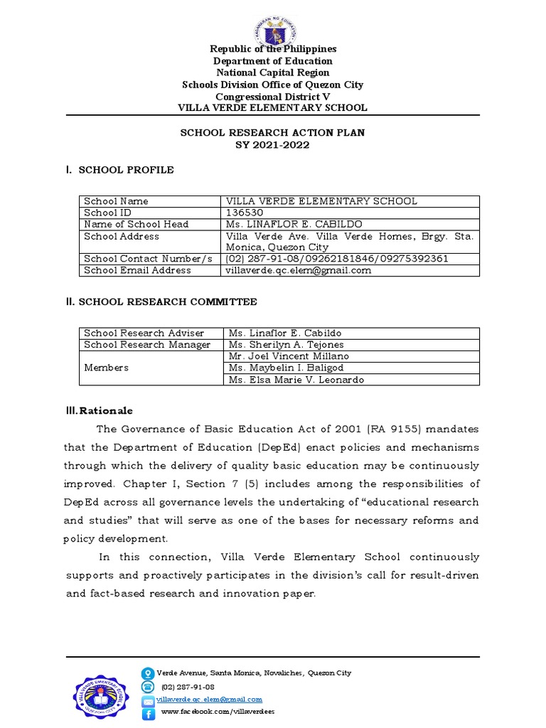 Sample Coordinatorship Action Plan | PDF | Cognition