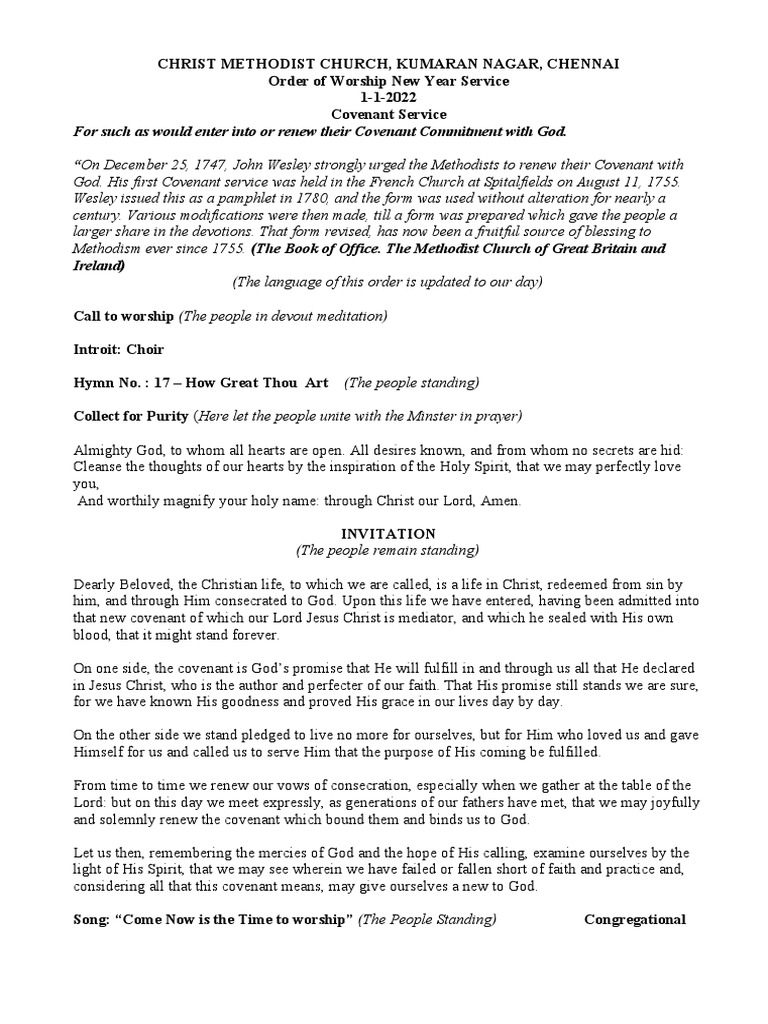 CMC Order of Worship New Year Service 1-1-2022 | PDF | Confession (Religion) | Forgiveness