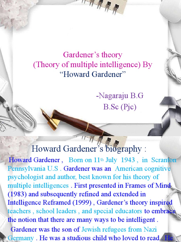 Gardener's Theory (Theory of Multiple Intelligence) by | PDF ...