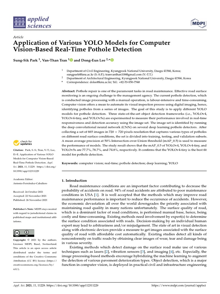 Application of Various YOLO Models For Computer Vi | PDF | Accuracy And ...