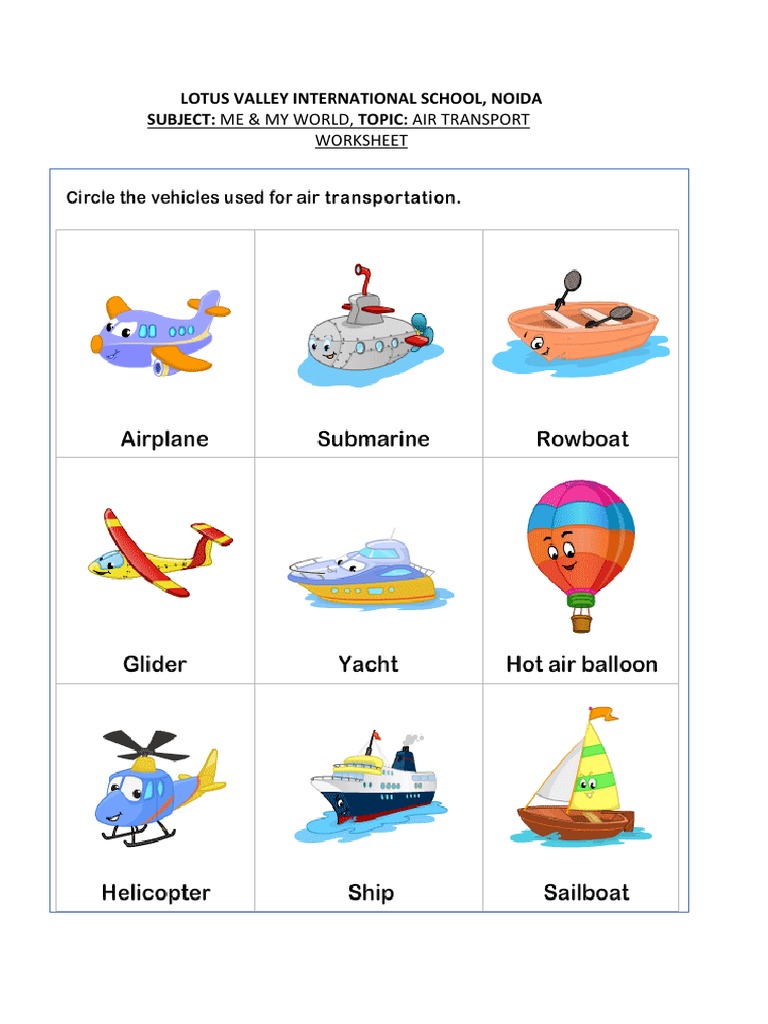 Air Transport - Worksheet | PDF | Travel | Science & Mathematics