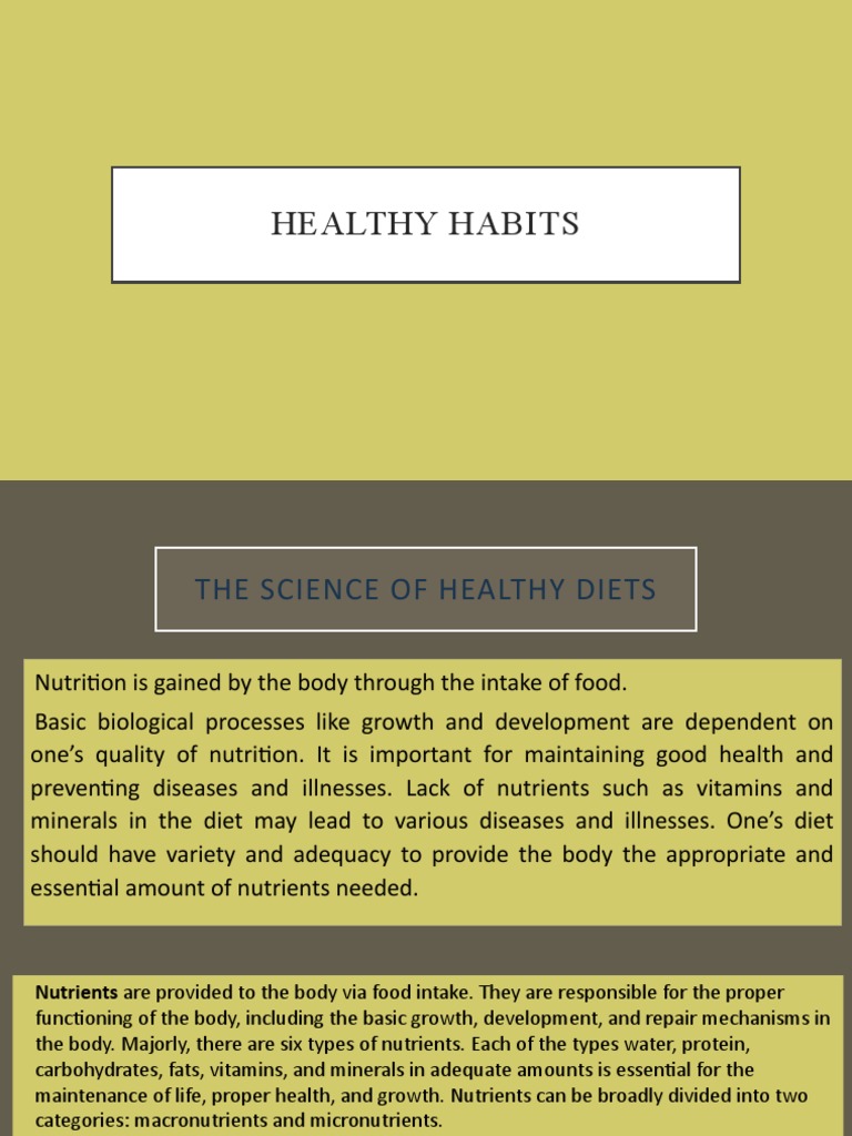 Understanding Healthy Eating Habits | PDF | Nutrients | Diet & Nutrition