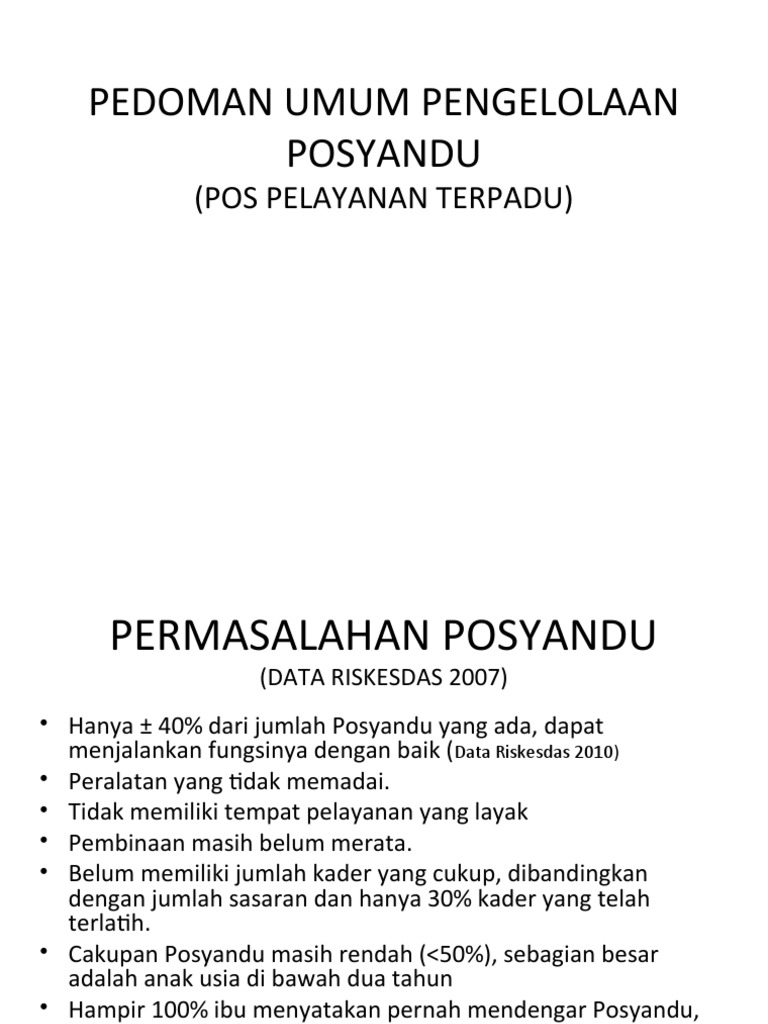 Pedoman Umum Pengelolaan Posyandu | PDF