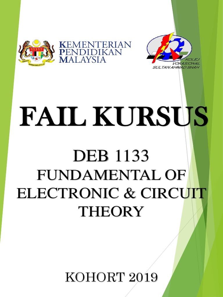 Fail Kursus DEB1133 Fundemental of Electronic $ Circuit Theory | PDF ...