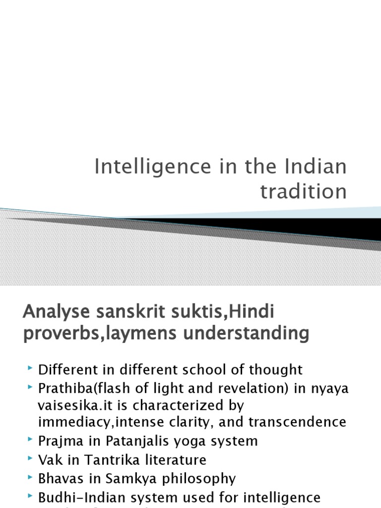 Intelligence in Indian Tradition Insights | PDF