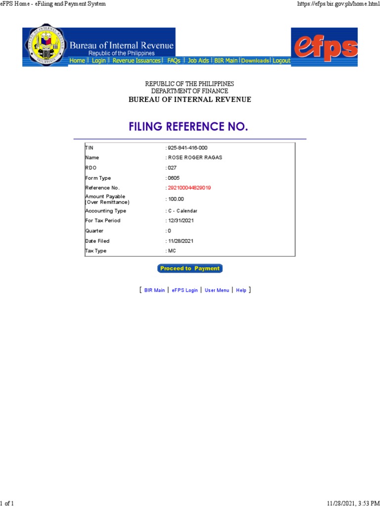 EFPS Home EFiling and Payment System | PDF