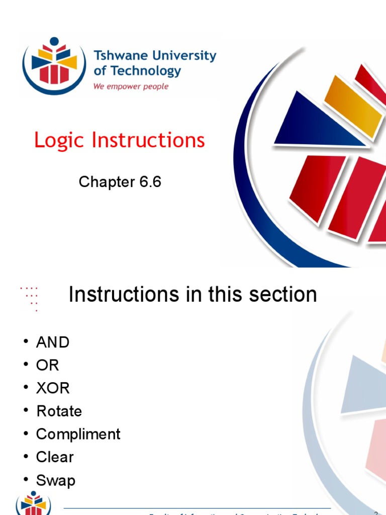 CAG216D - Slides - 10 Logic Instructions | PDF | Input/Output | Information