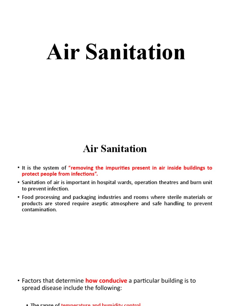 Air Sanitation | PDF | Disinfectant | Filtration