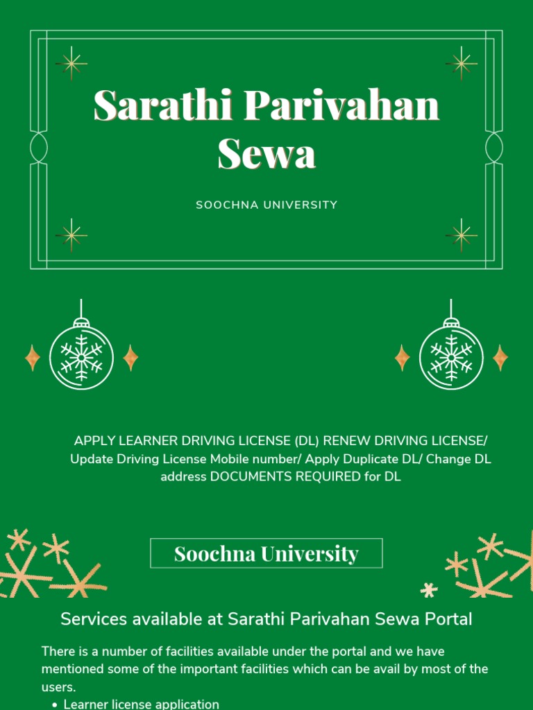 Sarathi Parivahan Sewa | PDF