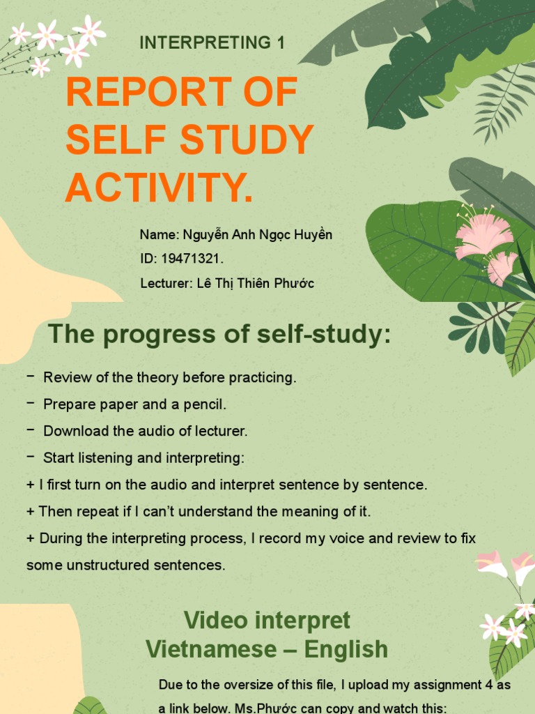 Report of Self Study Activity.: Interpreting 1 | PDF