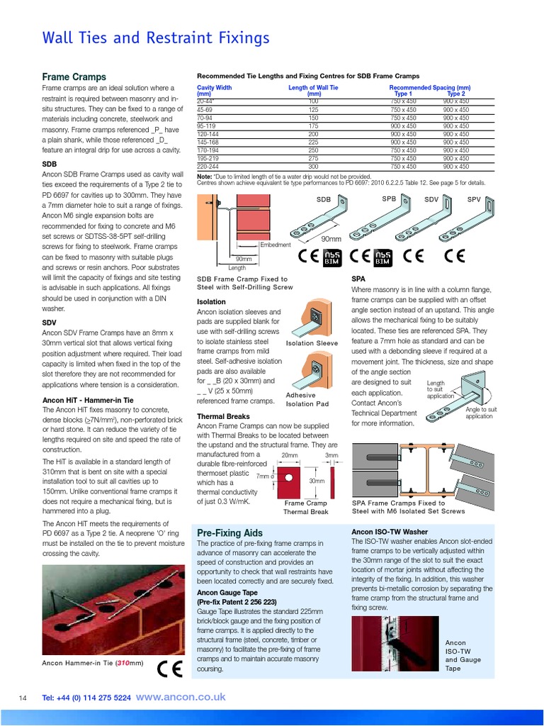 Ancon SPB Frame Cramp | PDF | Screw | Masonry