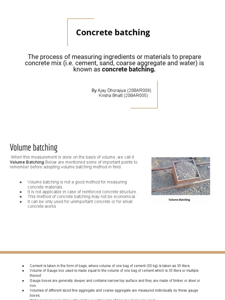 Batching of Concrete | PDF | Concrete | Construction Aggregate