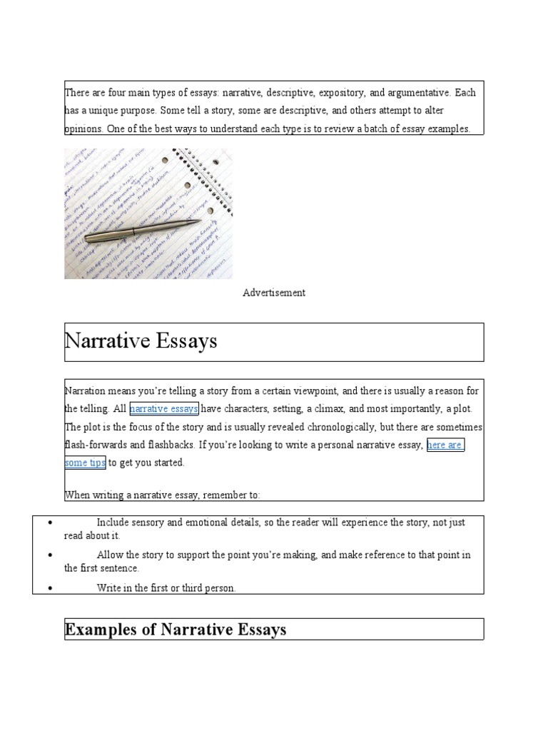 Overview of Essay Types and Examples | PDF | Essays | Narrative