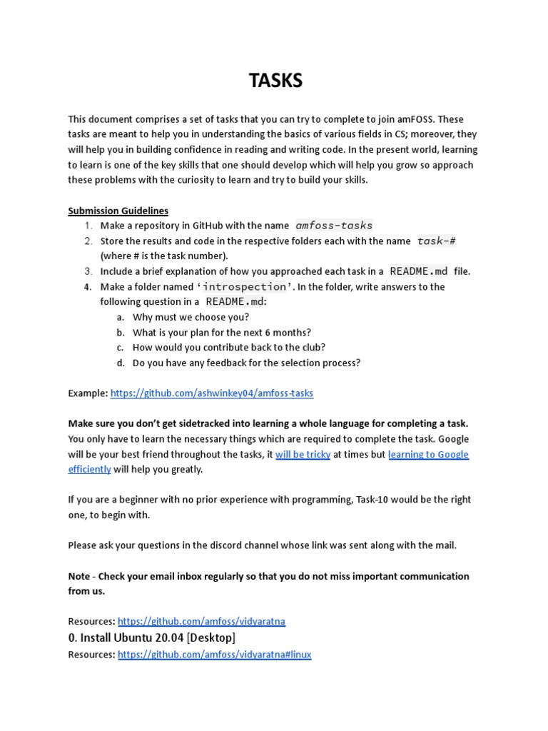 amFOSS Tasks Freshers 2020 | PDF | Ios | Android (Operating System)