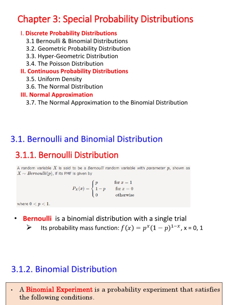 Special Probability Distributions Overview | PDF | Probability ...