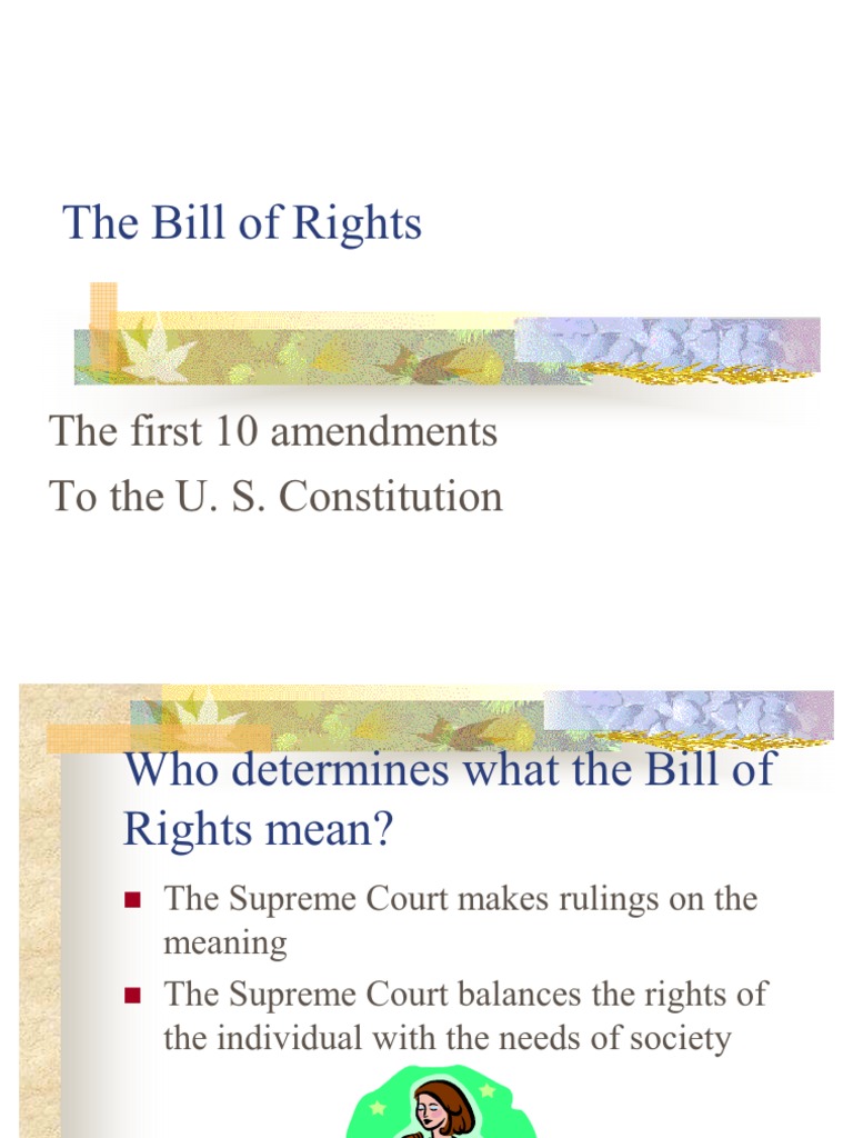 The Bill of Rights: The First 10 Amendments To The U. S. Constitution ...