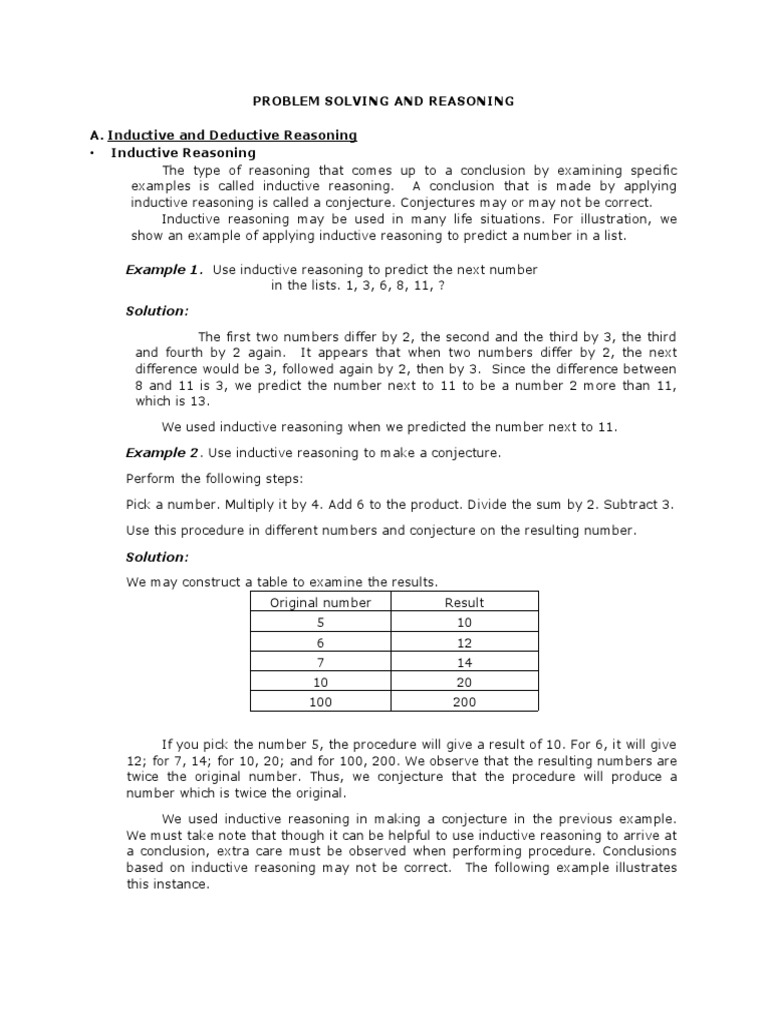 Inductive and Deductive Reasoning | PDF | Mathematical Proof | Theorem