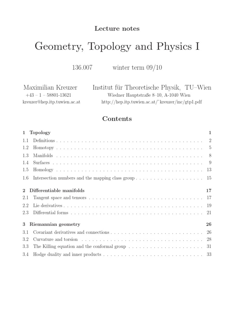 Topology and Geometry for Physicists | PDF | Differentiable Manifold ...