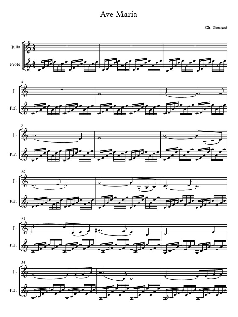 Ave María Gounod Julia - Partitura Completa | PDF