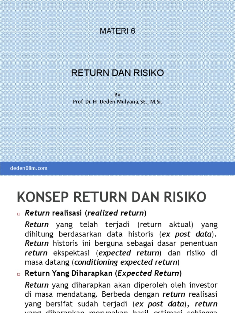 Materi 6 Return and Risk | PDF