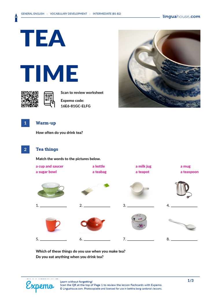 Lesson About Tea Time (British English) | PDF | Tea | Hot Drinks