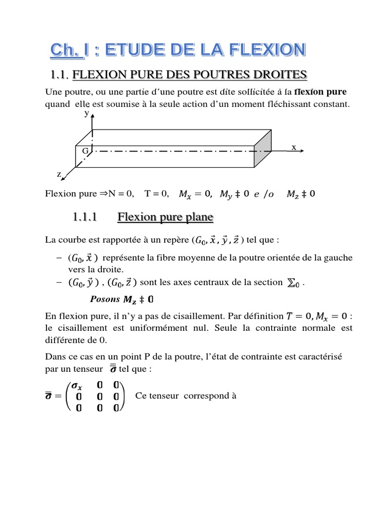 CH01. Etude de La Flexion | PDF | Flexion (matériau) | Mécanique